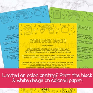 Back to School Parent Letter, Editable Back to School Letter to Parents ...