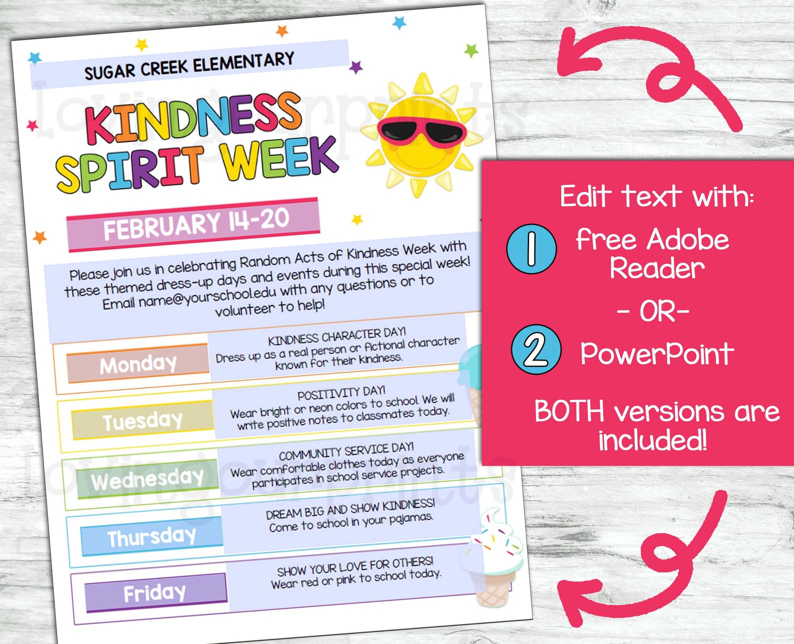 Kindness Spirit Week Flyer, Kindness Spirit Week Template, Random Acts ...