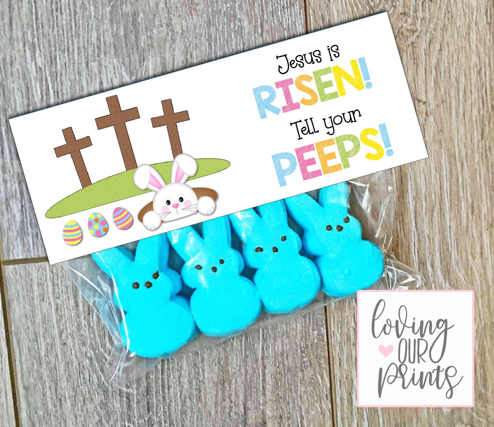 Editable Easter Peeps Printable Tags Jesus is Risen Tell Your | Etsy