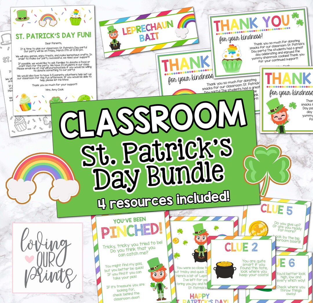 St Patricks Day BUNDLE Printable Set, St Patricks Day Printable ...
