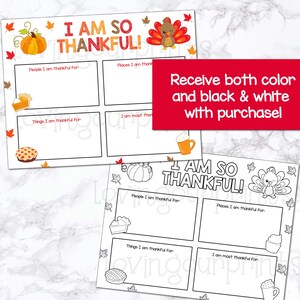 I Am Thankful for Printable, Thanksgiving Printable, Thanksgiving ...