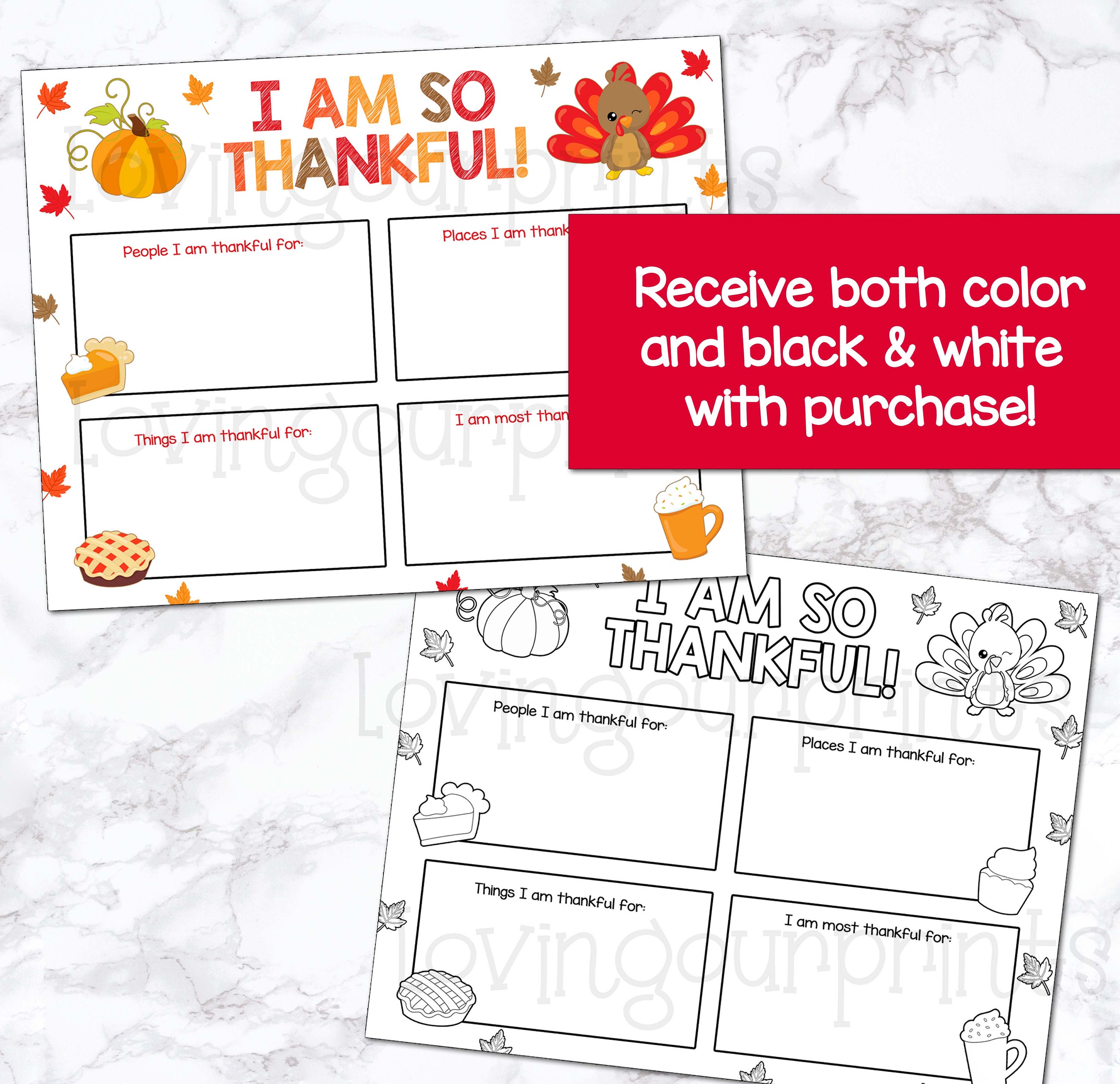 I Am Thankful for Printable, Thanksgiving Printable, Thanksgiving ...