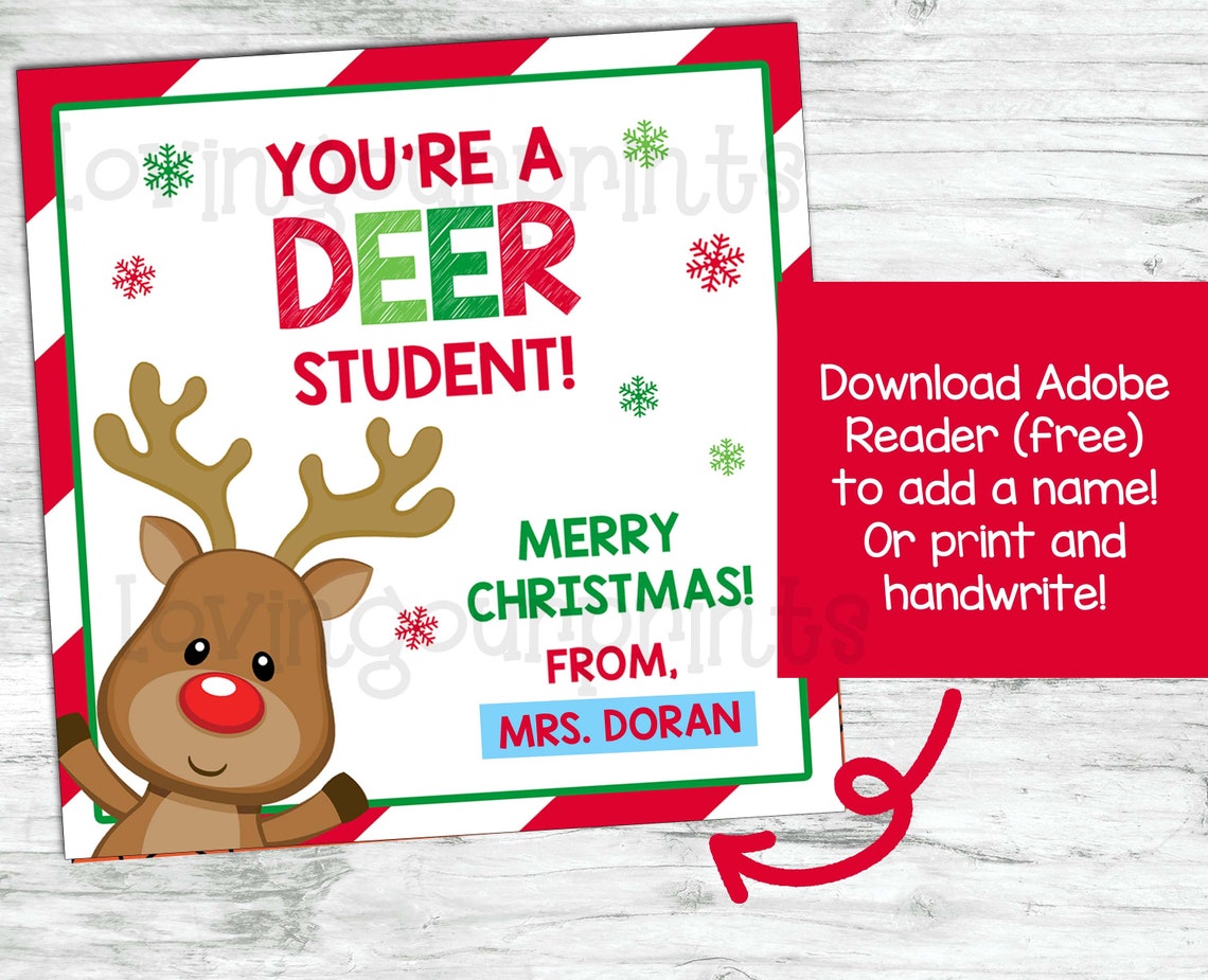 Student Gift Tags Christmas Student Gift Tag From Teacher - Etsy