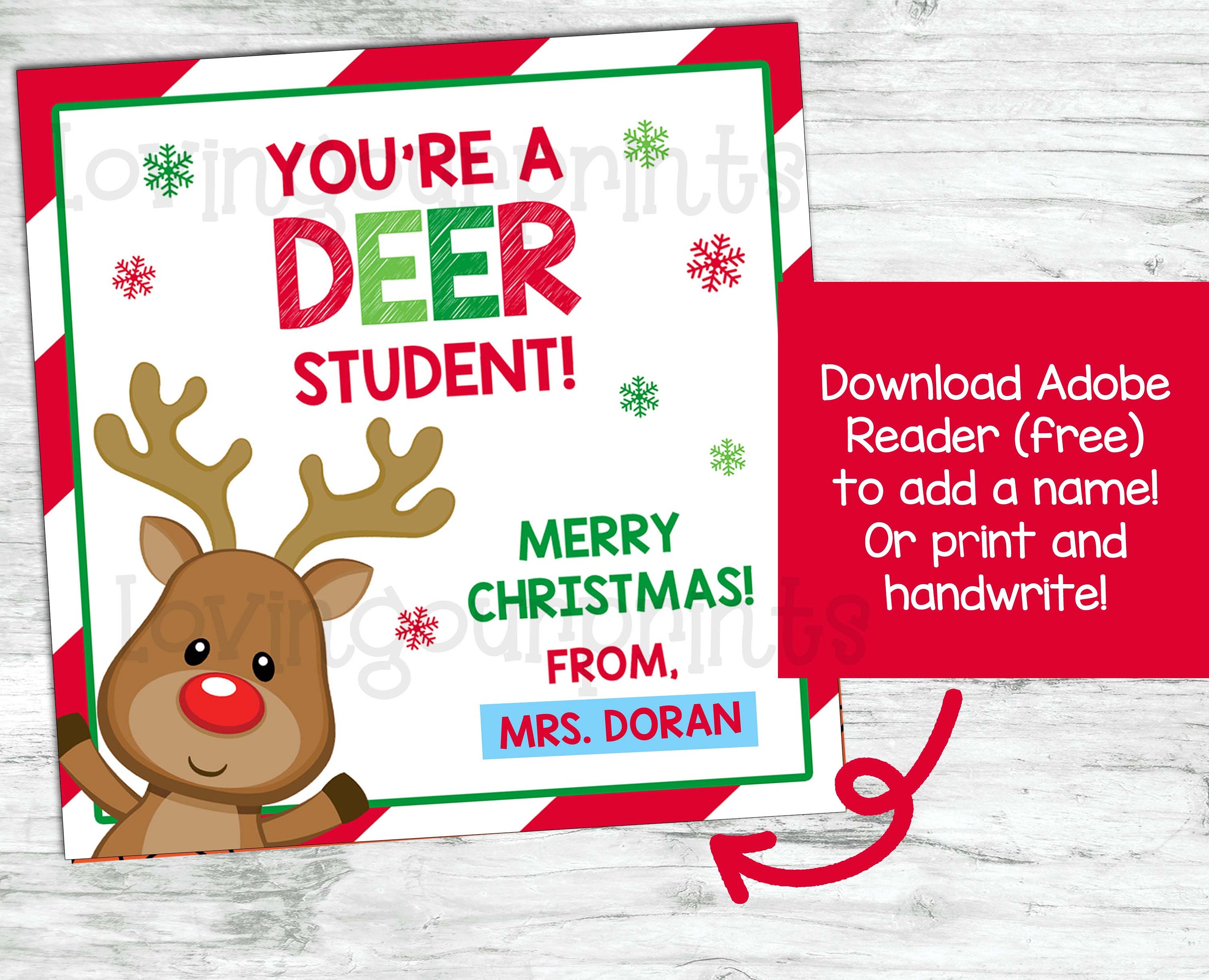 Student Gift Tags Christmas Student Gift Tag From Teacher - Etsy