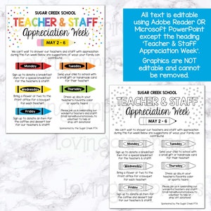 Editable Teacher Appreciation Week, Editable Teacher Appreciation Week ...