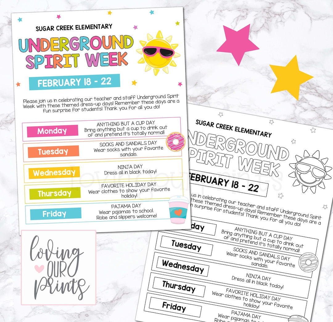 Underground Teacher Spirit Week, Underground Spirit Week, Underground ...