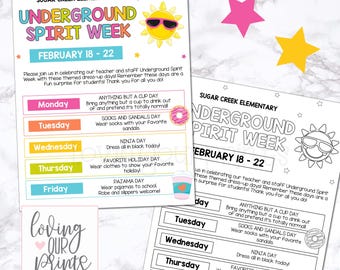 Underground Teacher Spirit Week for Teachers, Underground Spirit Week ...
