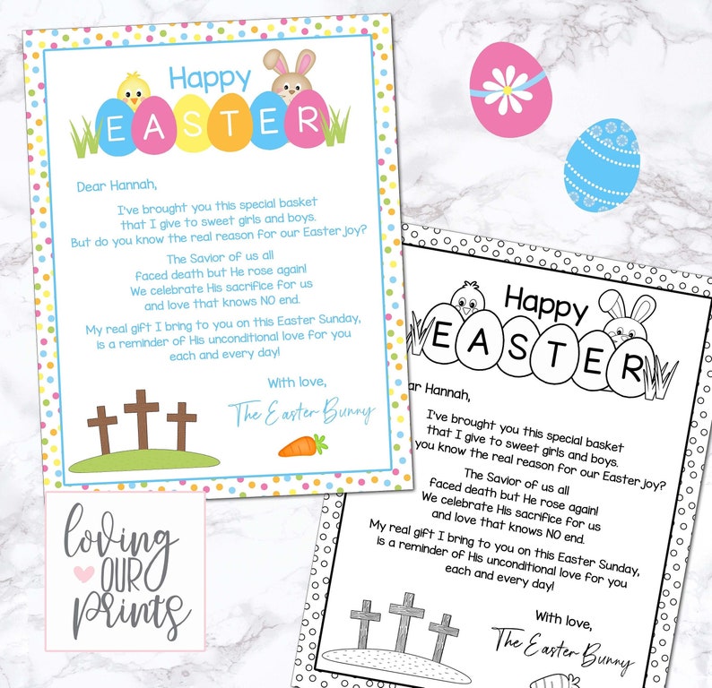 Easter Bunny Letter Editable Easter Bunny Letter Christian - Etsy