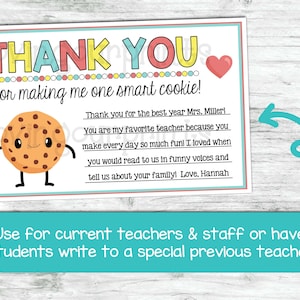 Teacher Appreciation Thank You Note, Teacher Appreciation Notes Bundle ...
