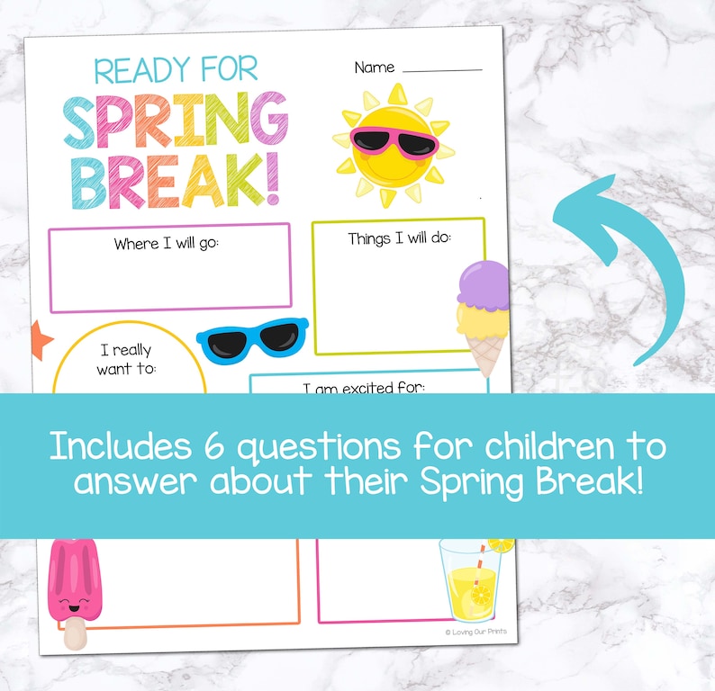 Spring Break Worksheets, Return From Spring Break Worksheets, Before ...