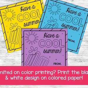 End of the Year Gift Tags for Students, Have a Cool Summer Tag, Have a ...