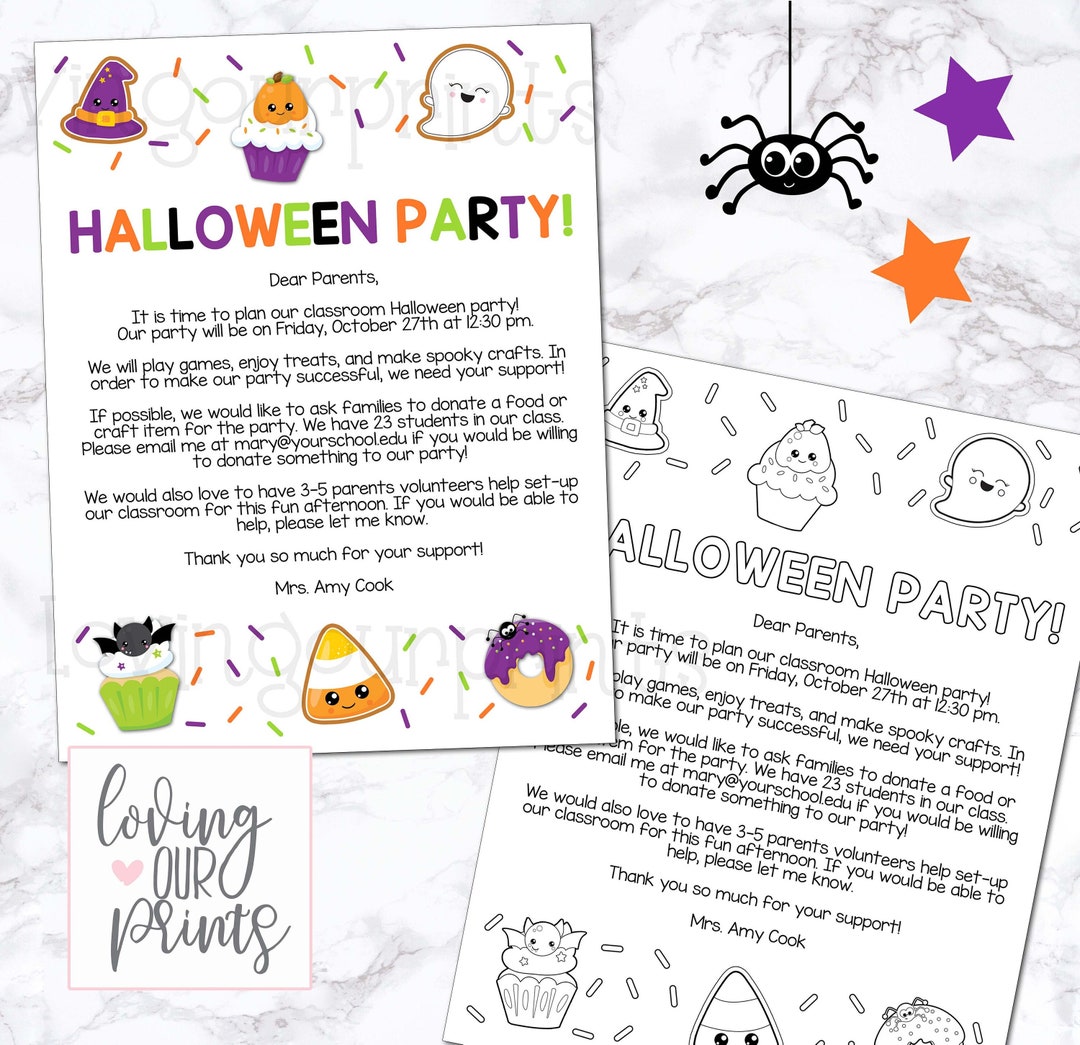 Classroom Halloween Party, Classroom Halloween Party Flyer, Halloween ...
