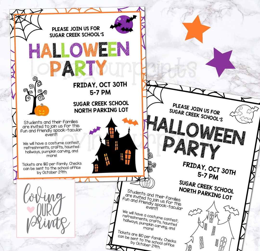 Halloween Party Invitation Kids, Editable Halloween Party Invitation ...