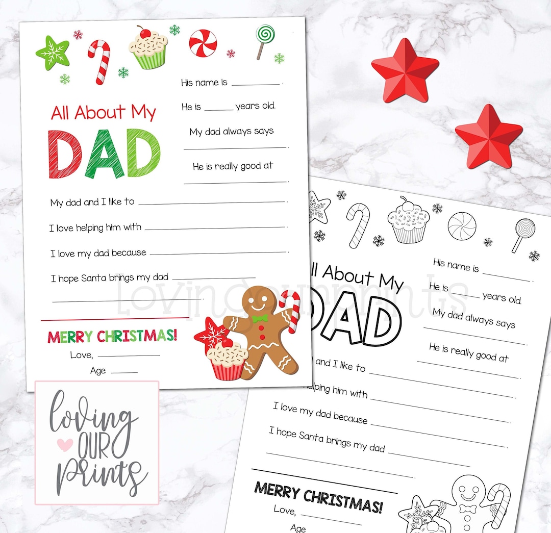 Christmas Card for Dad, Christmas Card for Dad From Kids, All About My ...