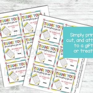 Teacher Appreciation Tags, Teacher Appreciation Treat Tags, Staff ...