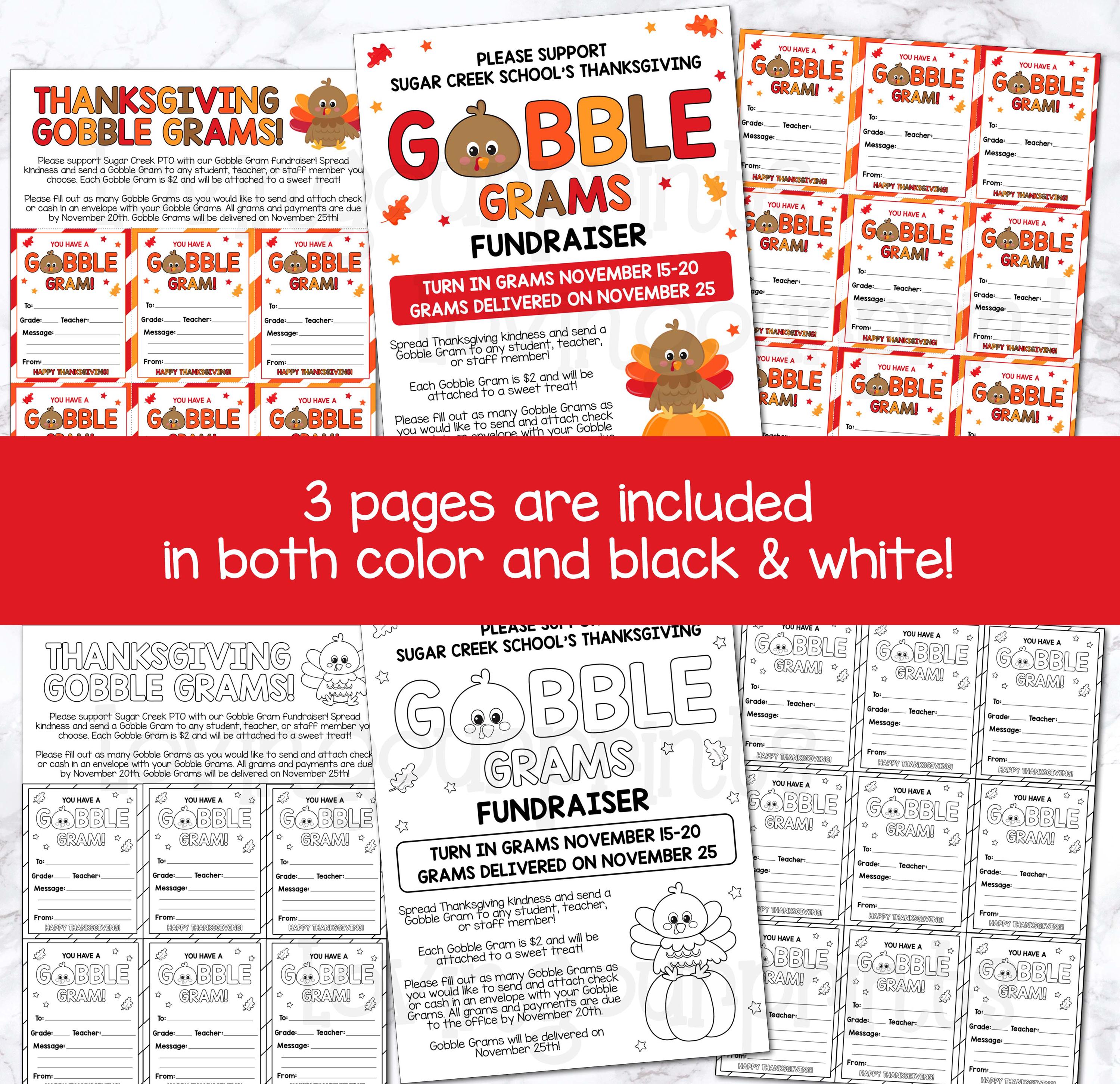 Gobble Grams, Gobble Gram Fundraiser, Thanksgiving Candy Grams, Gobble ...