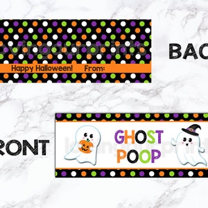 Editable Halloween Tags for Kids, Ghost Poop Tag, Halloween Treat Bag ...
