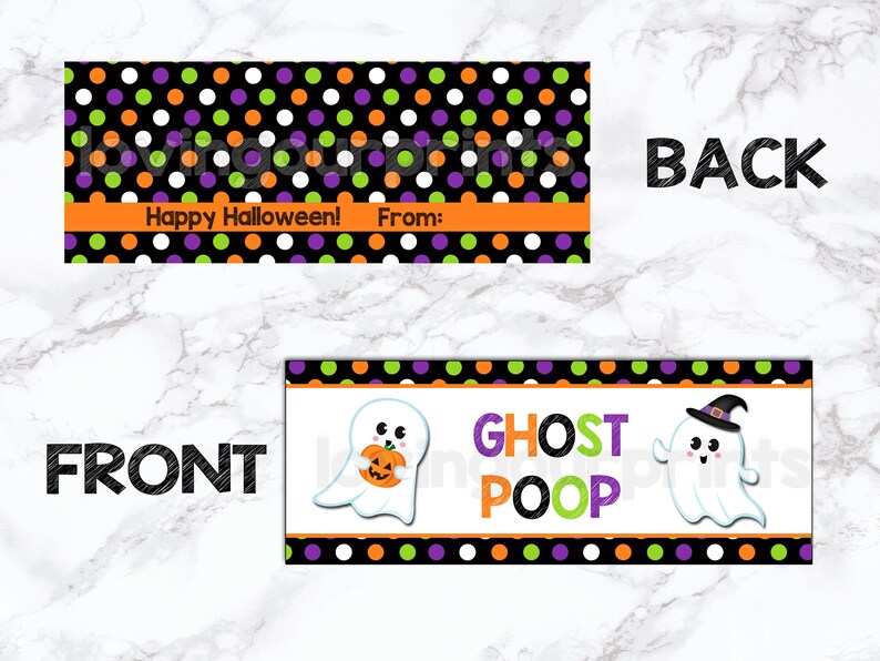 Editable Halloween Tags for Kids, Ghost Poop Tag, Halloween Treat Bag ...
