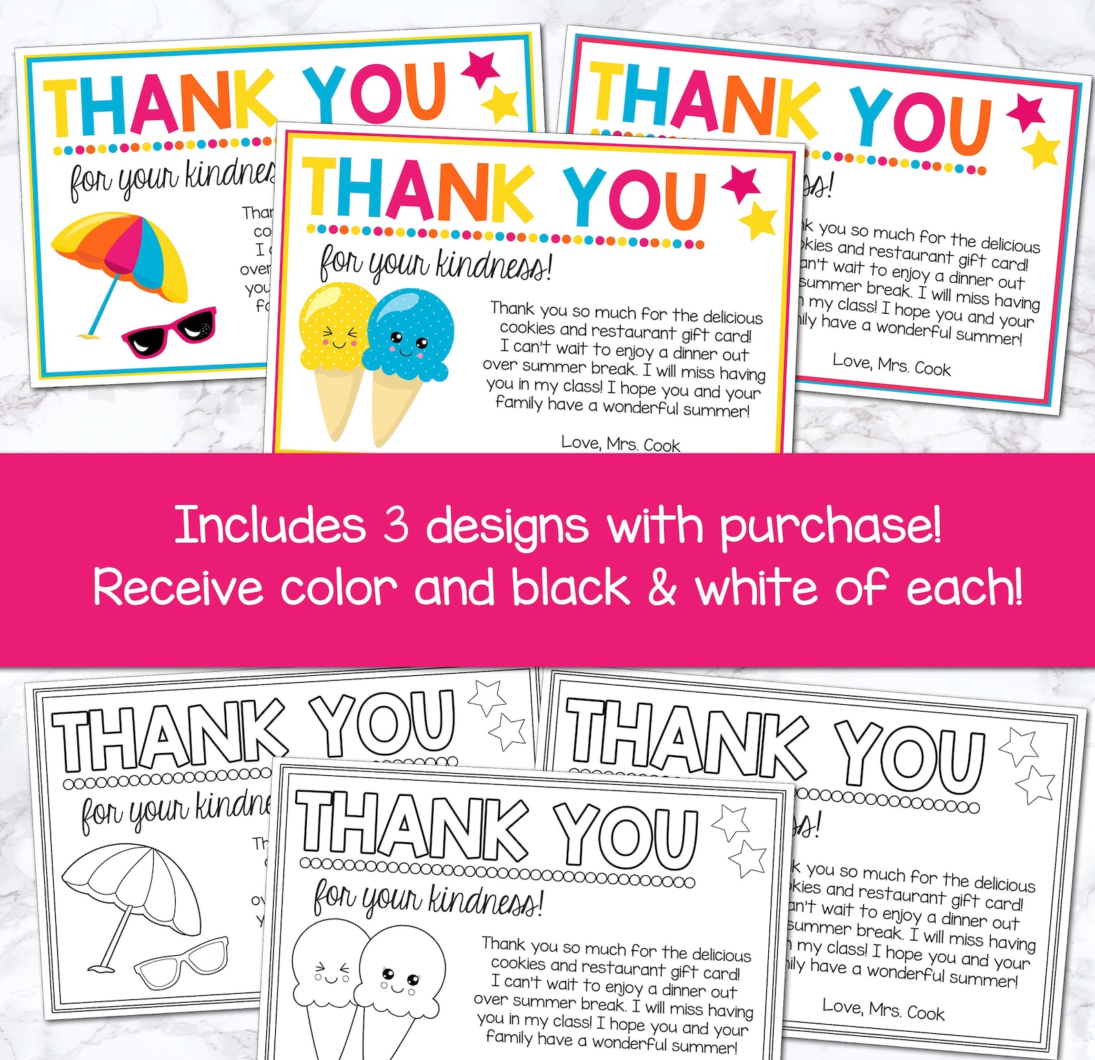 End of the Year Thank You, Editable Thank You From Teacher, End of ...