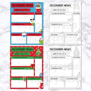 Editable December Newsletter Template, December Newsletter, Christmas ...