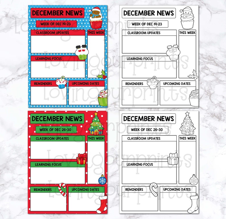 Editable December Newsletter Template December Newsletter - Etsy