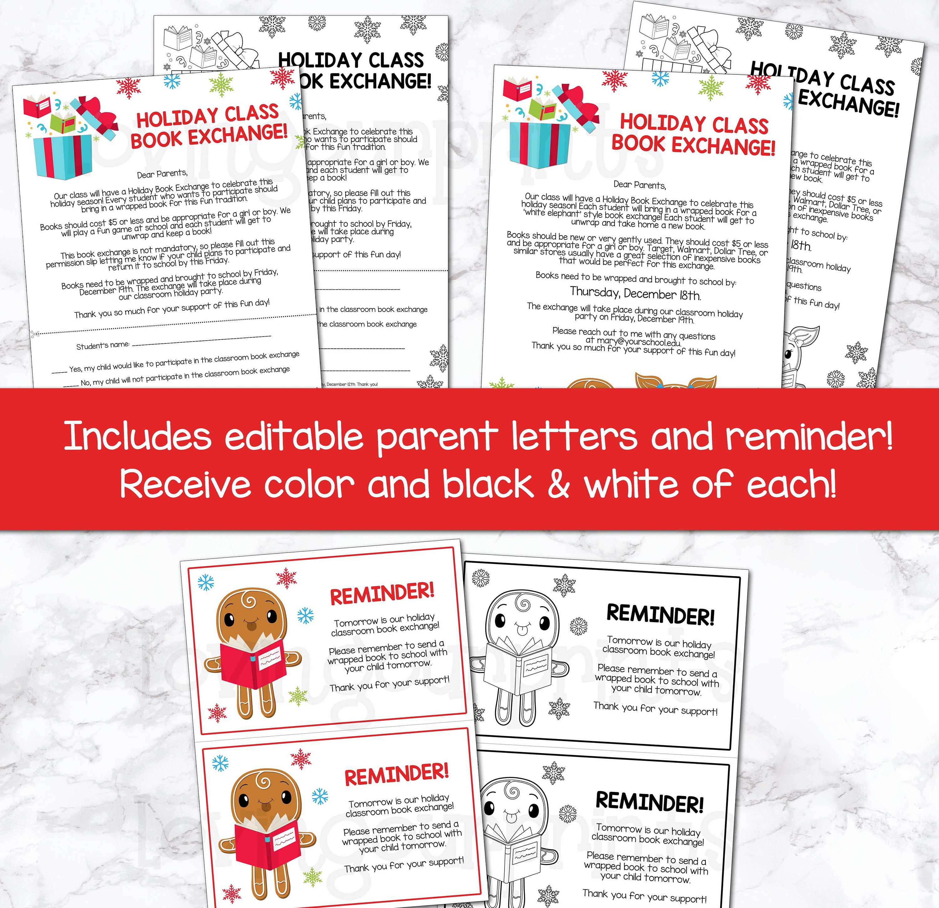 Christmas Book Exchange, Class Book Exchange, Holiday Book Exchange ...