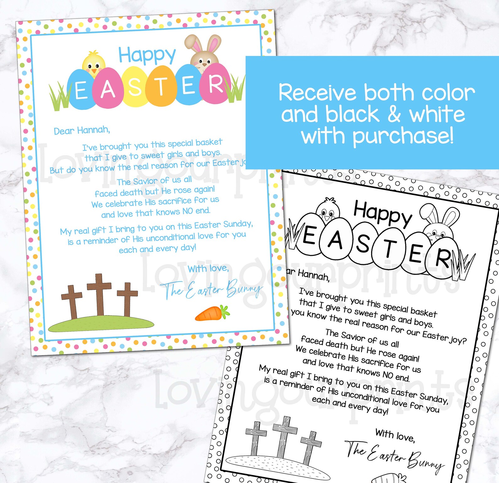 Easter Bunny Letter Editable Easter Bunny Letter Christian | Etsy