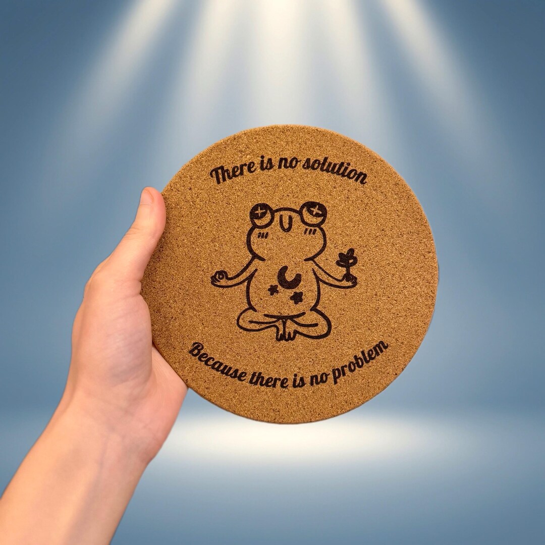 Meditating Frog – Cork Engraving With Personalized Message on the Back ...