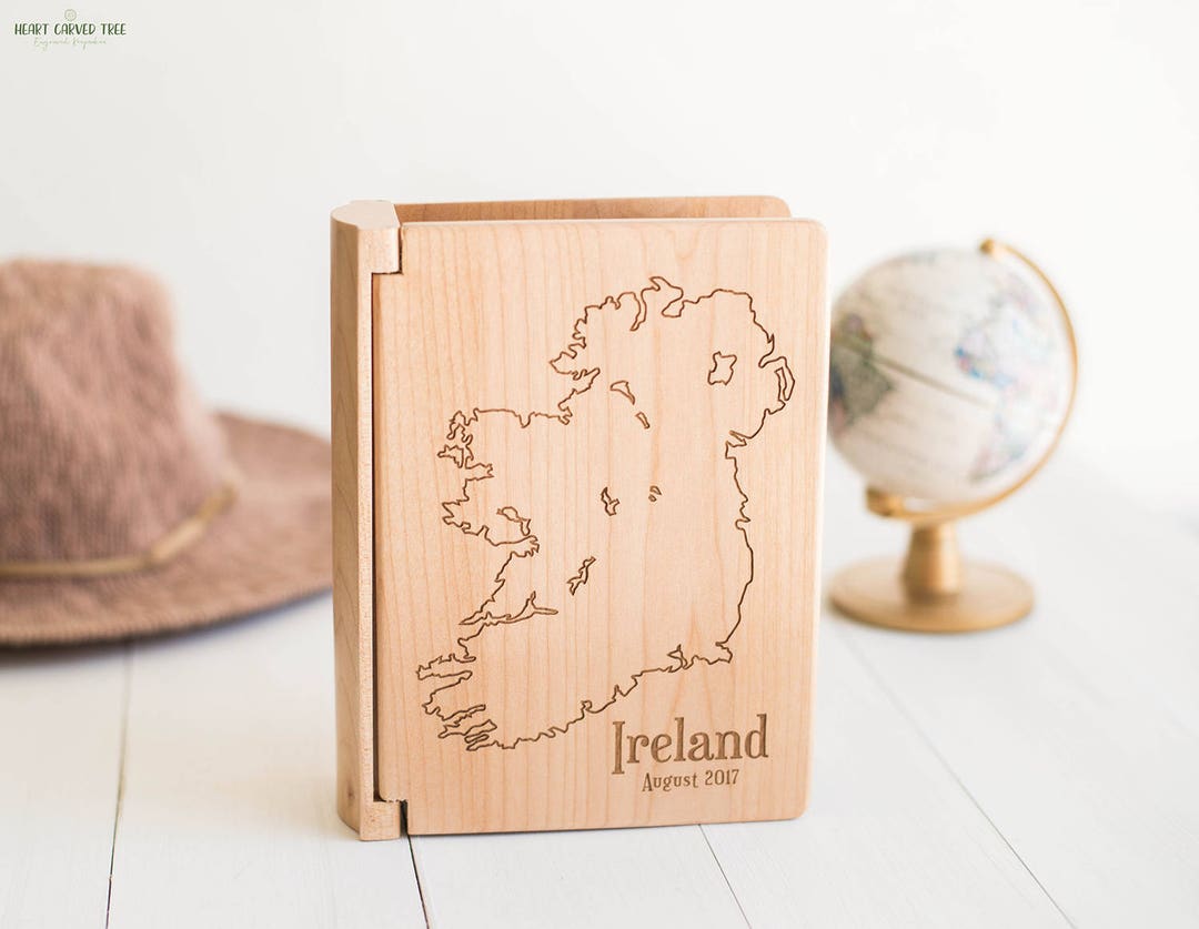 Ireland Travel Photo Album, Map of Ireland Travel Photo Book Wood Album ...