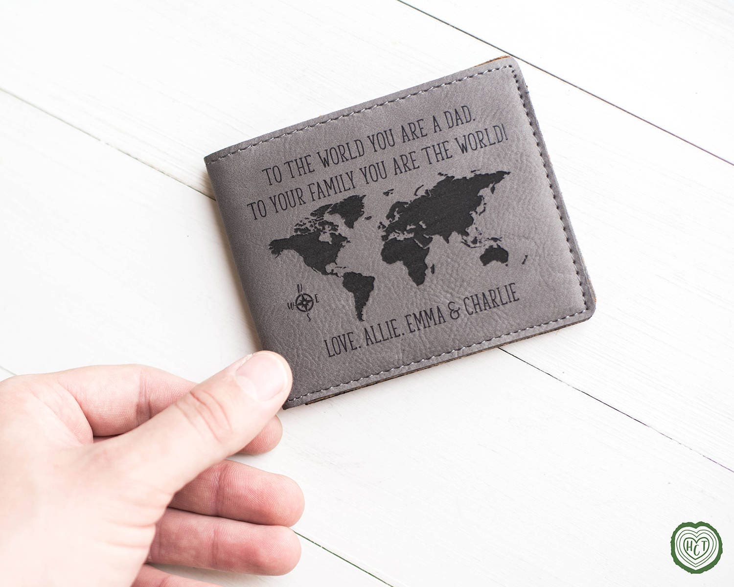 Wallet for Dad, Fathers Day Gifts, Leather World Map Wallet, Bifold ...