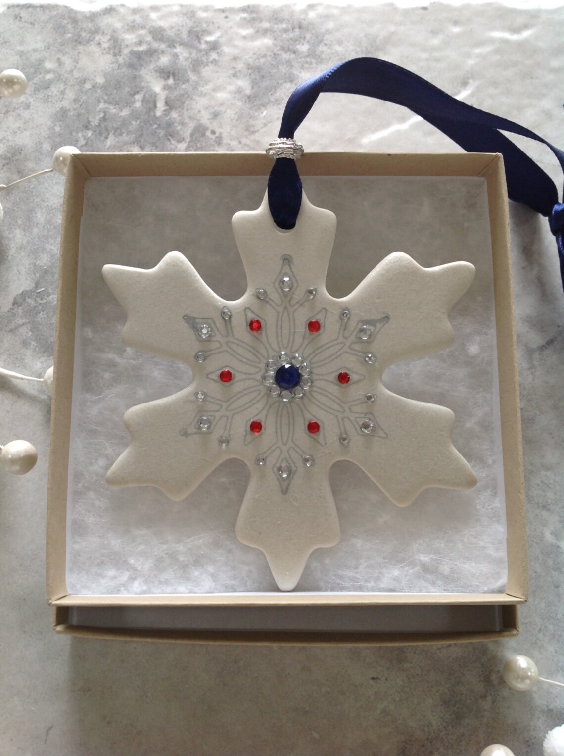 Polymer Clay Snowflake Ornament - Etsy Canada