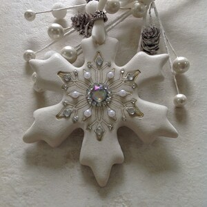 Polymer Clay Snowflake Ornament - Etsy UK