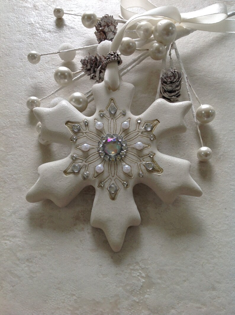 Polymer Clay Snowflake Ornament | Etsy