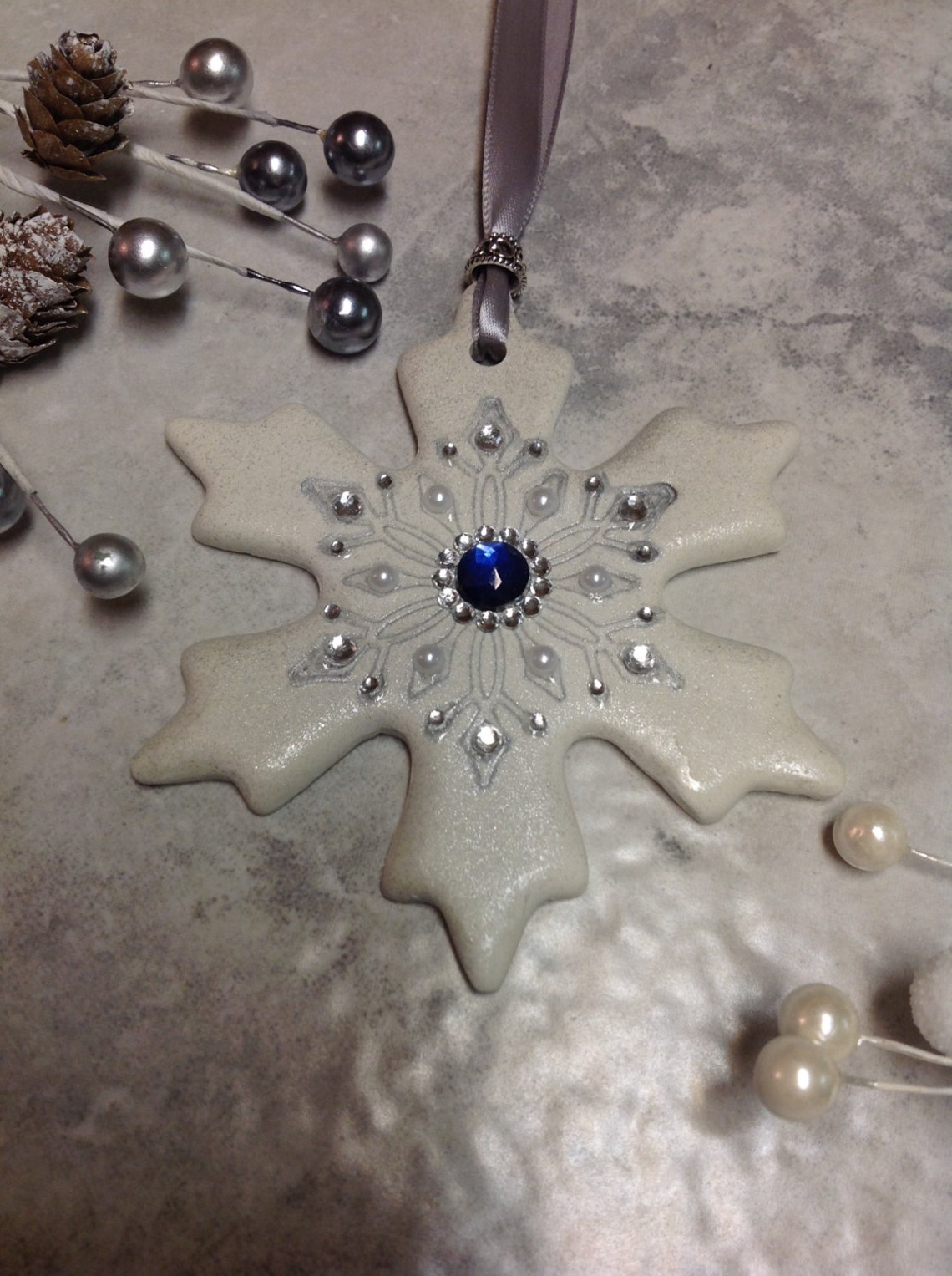 Polymer Clay Snowflake Ornament - Etsy Canada