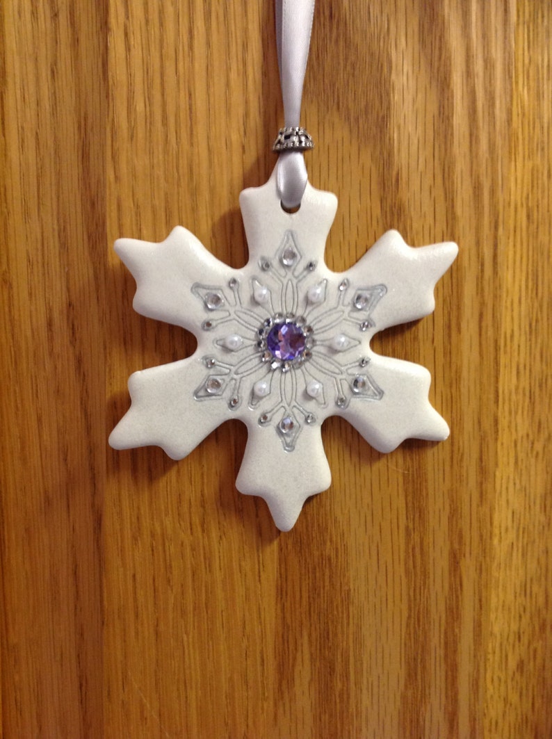 Polymer Clay Snowflake Ornament - Etsy
