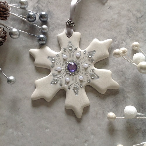 Polymer Clay Snowflake Ornament - Etsy