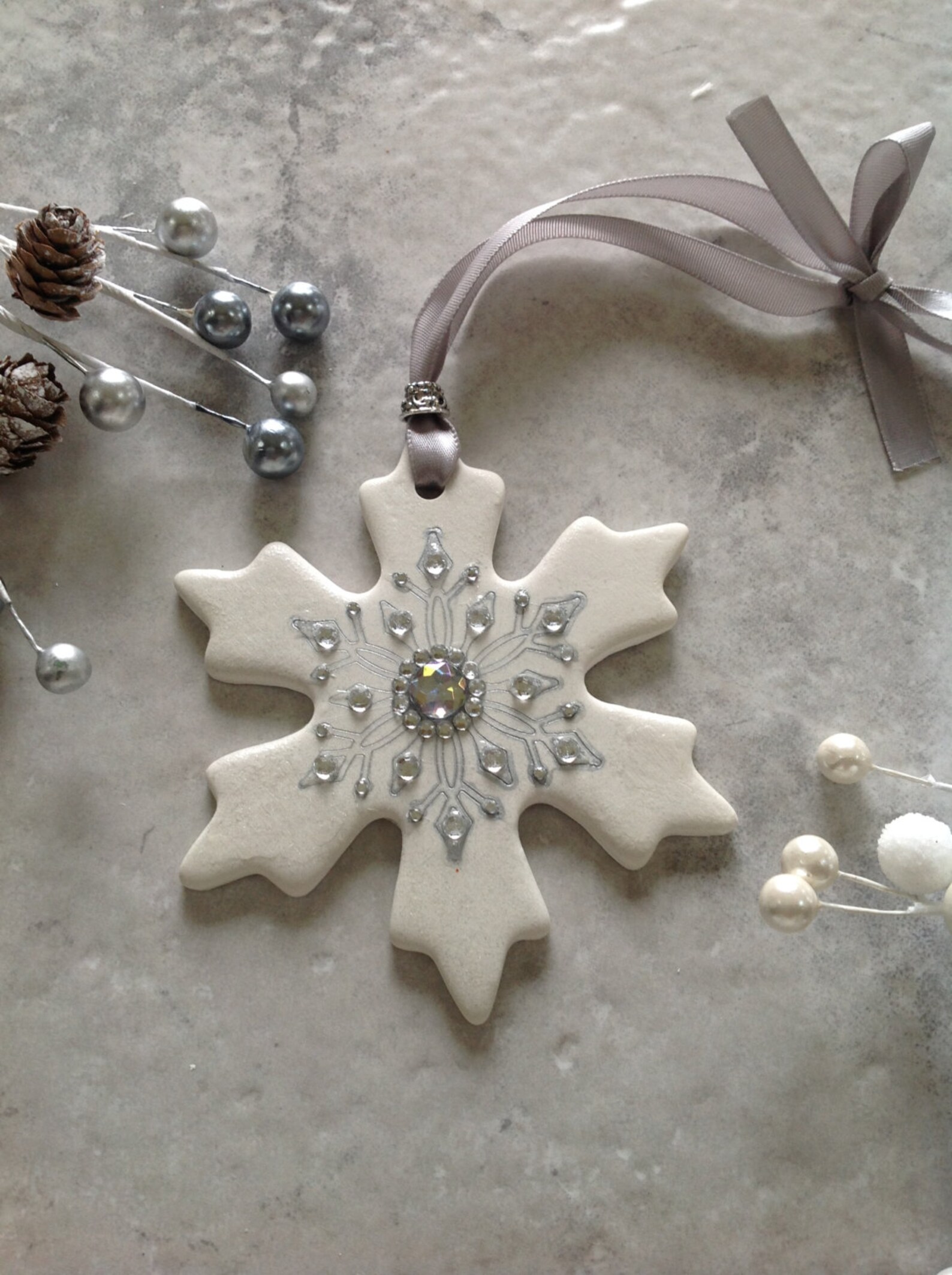 Polymer Clay Snowflake Ornament | Etsy