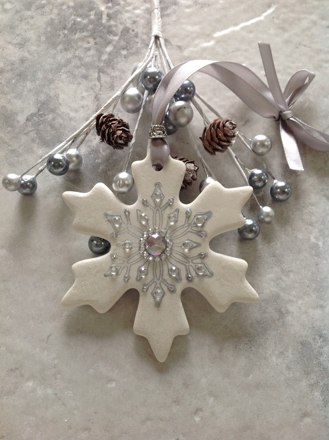 Polymer Clay Snowflake Ornament - Etsy
