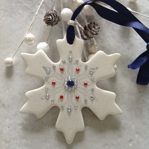 Polymer Clay Snowflake Ornament - Etsy Canada
