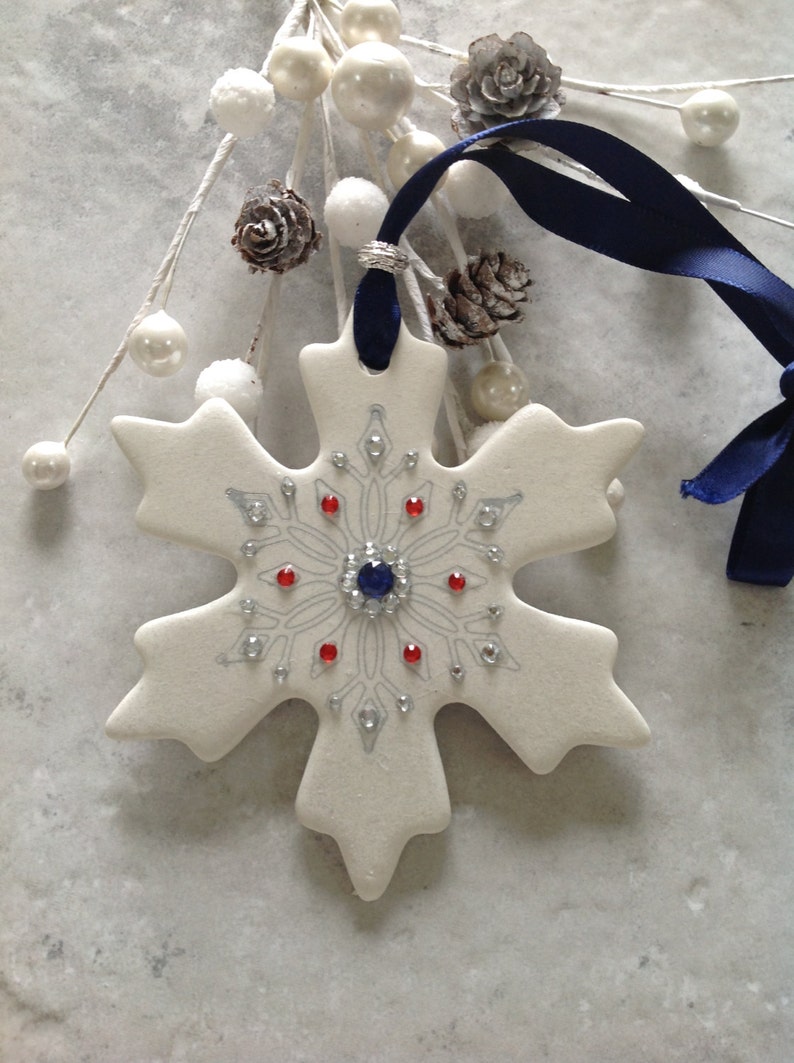 Polymer Clay Snowflake Ornament - Etsy Canada