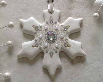 Polymer Clay Snowflake Ornament - Etsy