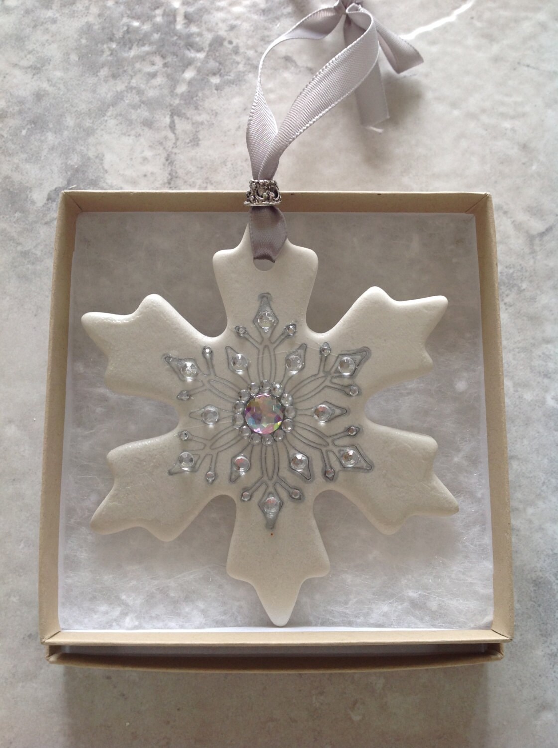Polymer Clay Snowflake Ornament | Etsy