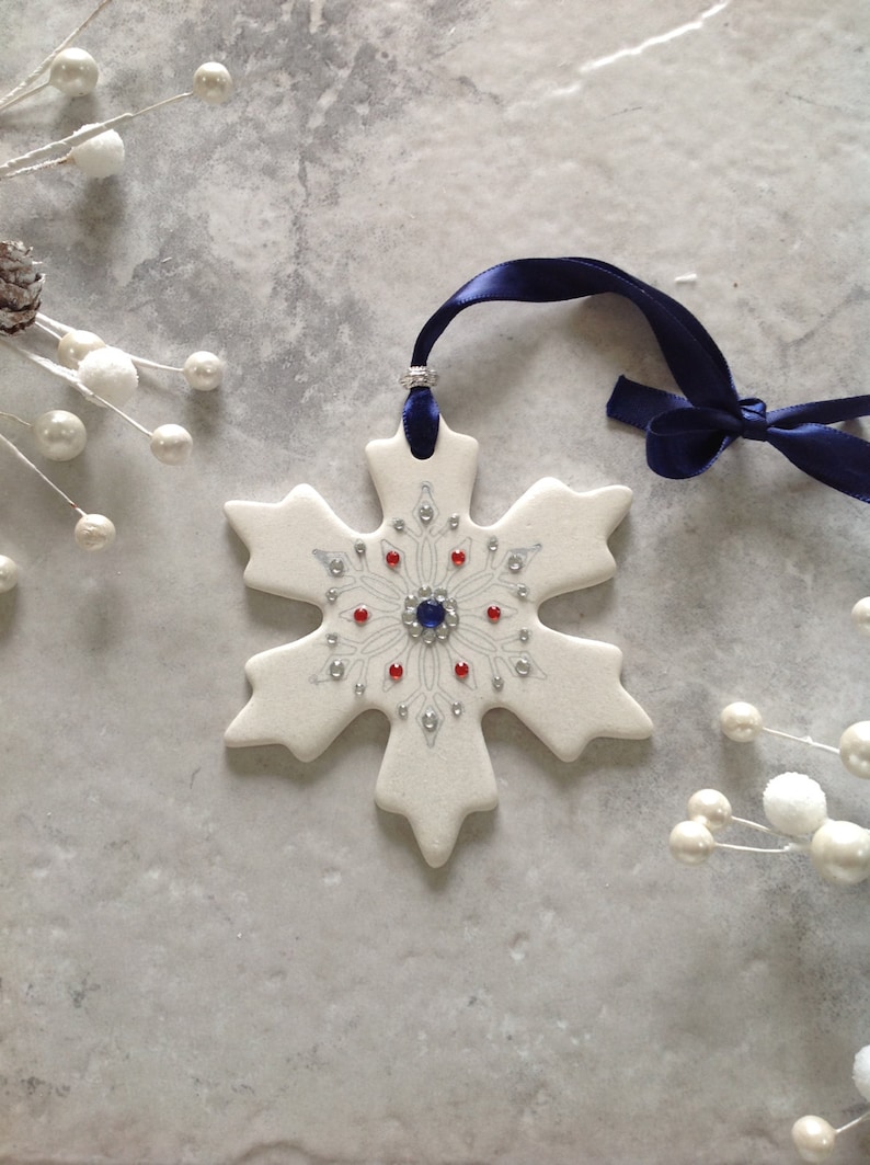 Polymer Clay Snowflake Ornament - Etsy Canada