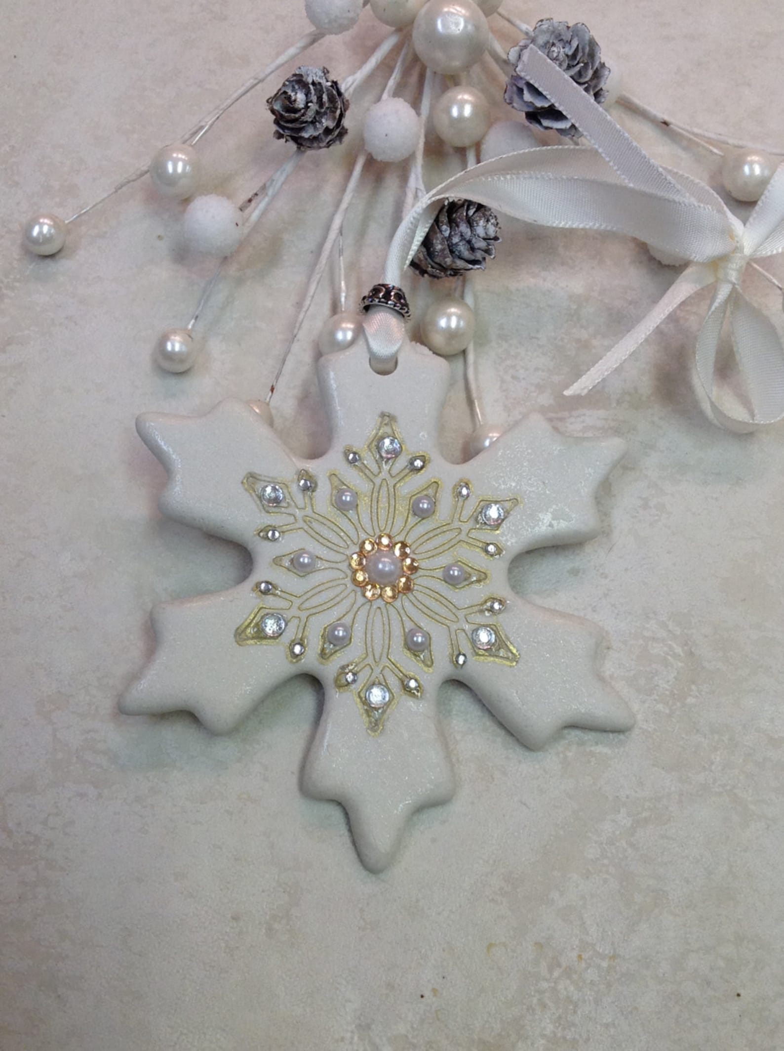Polymer Clay Snowflake Ornament - Etsy