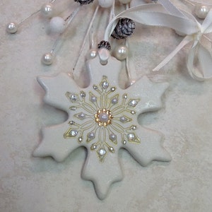 Polymer Clay Snowflake Ornament - Etsy Canada