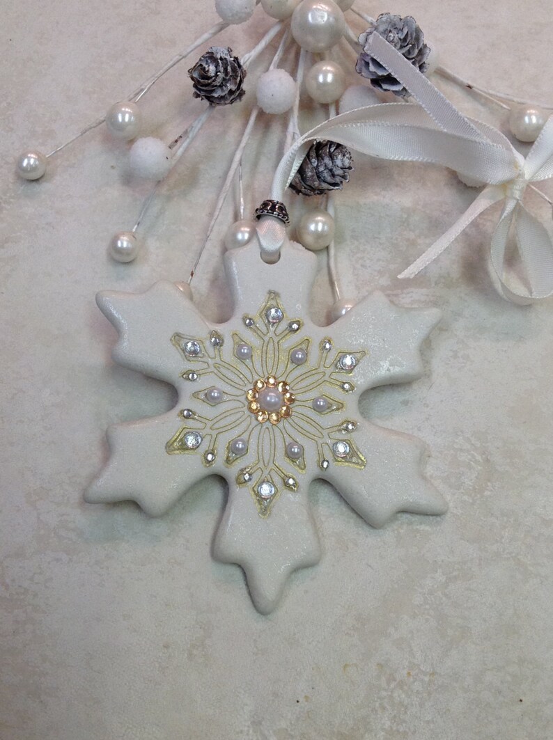 Polymer Clay Snowflake Ornament - Etsy