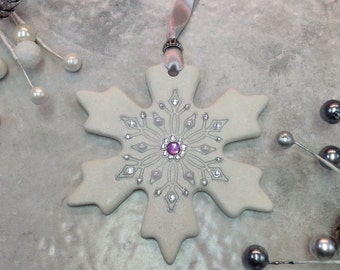 Polymer Clay Snowflake Ornament - Etsy