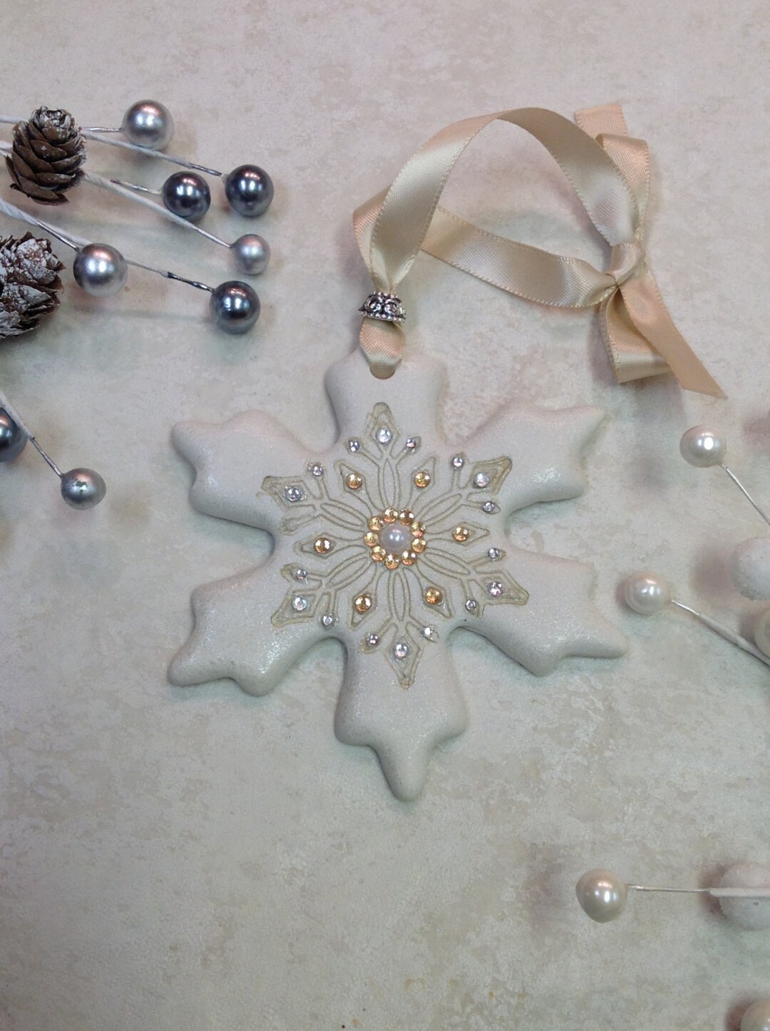 Polymer Clay Snowflake Ornament - Etsy