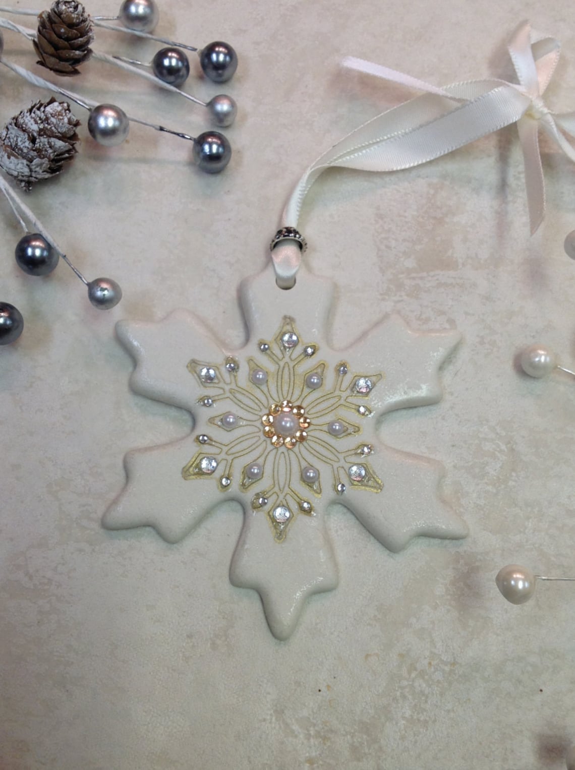 Polymer Clay Snowflake Ornament - Etsy