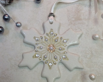 Polymer Clay Snowflake Ornament - Etsy